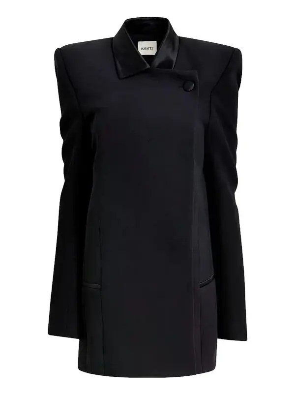 Khaite Armair" Double-faced Crepe Elongated Jacket - Black