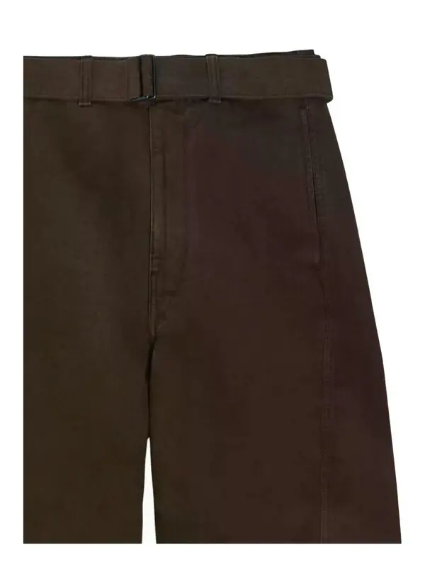 LEMAIRE Twisted Belted Pants In Dyed Heavy Broken Twill - Brown