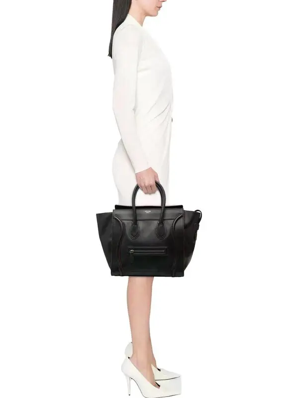Celine 2012 Mini Calfskin Luggage Tote Bag - Black