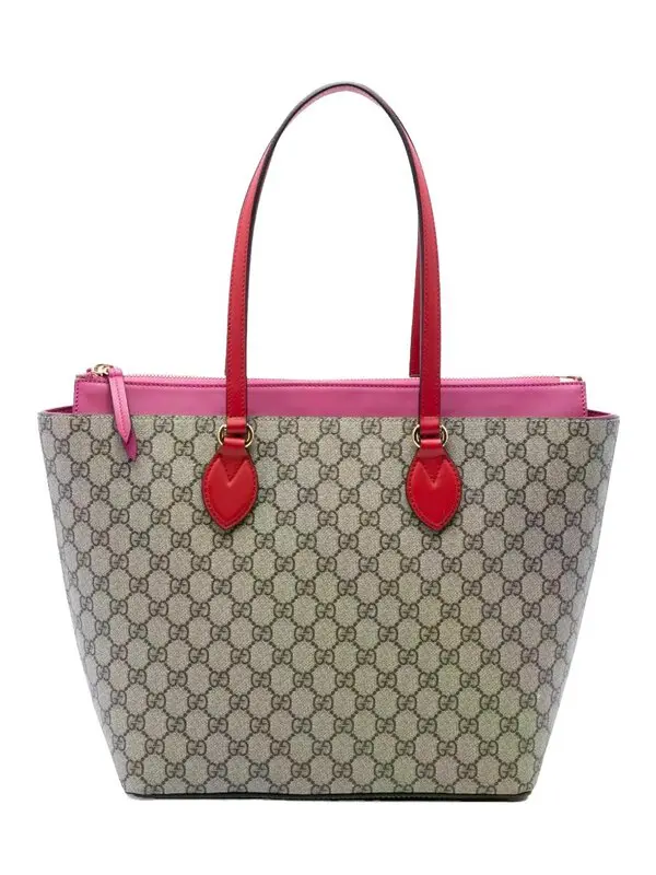 Gucci Gg Supreme Linea A Zip Tote Bag - Red