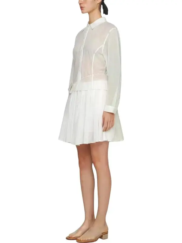 AMOMENTO Sheer Cotton Shirt - White