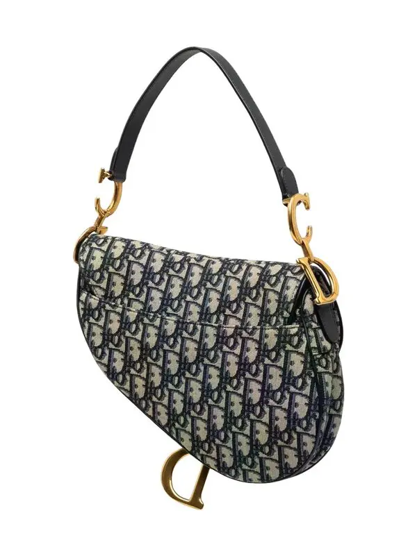Dior Oblique Canvas Saddle Bag Shoulder Bag - Blue