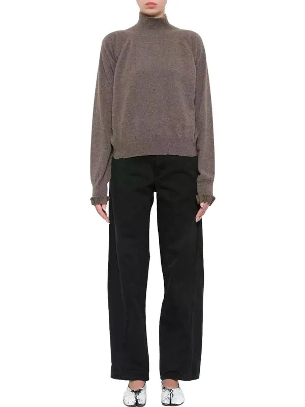 MAISON MARGIELA Distressed Knit Turtleneck - Brown