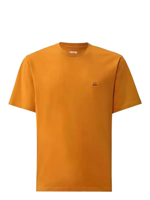 C.P. COMPANY 30/1 Jersey Short Sleeve Logo Patch T-shirt - Orange