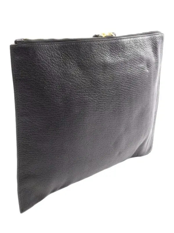 Balenciaga 2010s Metallic Edge Clutch Bag - Black