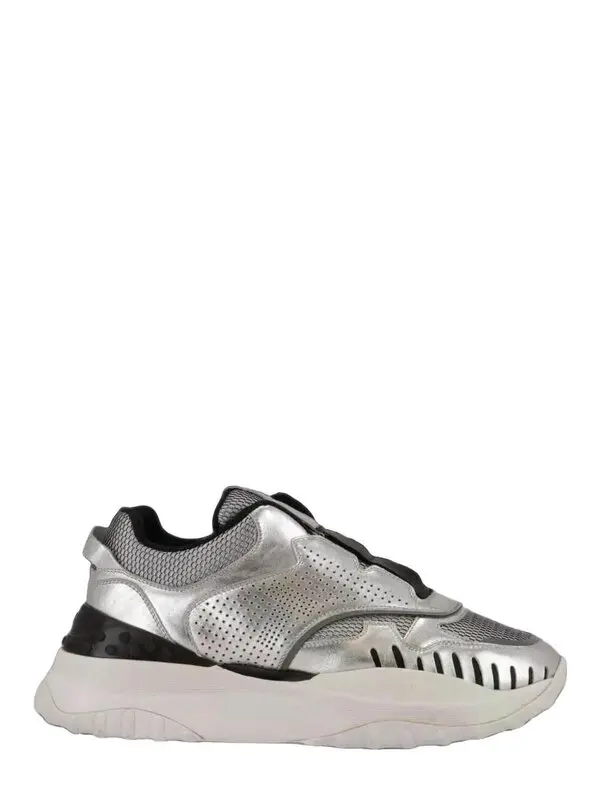 TOD'S Perforated Panelled Sneakers - Silver
