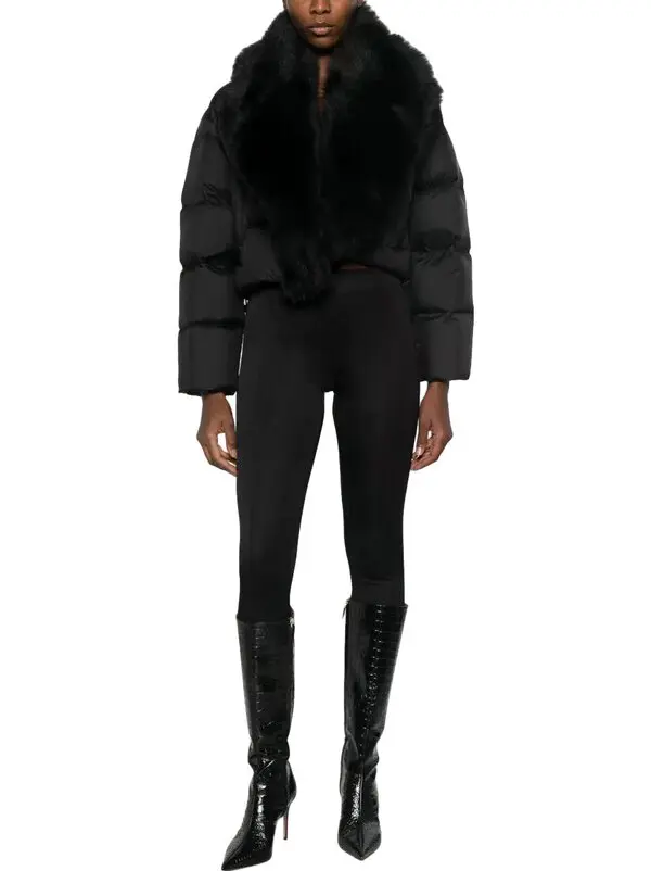Gucci Shearling Collar Puffer Jacket - Black