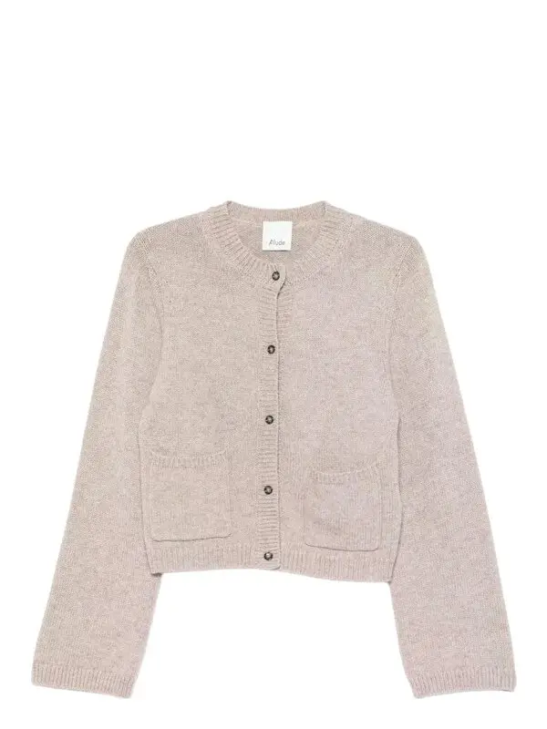 ALLUDE Cardigan With Patch Pockets - Brown