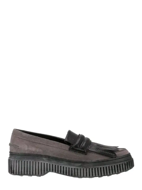 TOD'S Platform Loafers With Fringe Detail - Grey