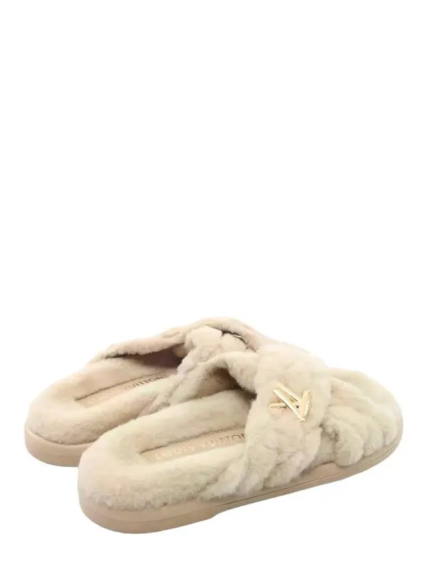 LOUIS VUITTON Bliss Comfort Shearling Sandals - Neutrals