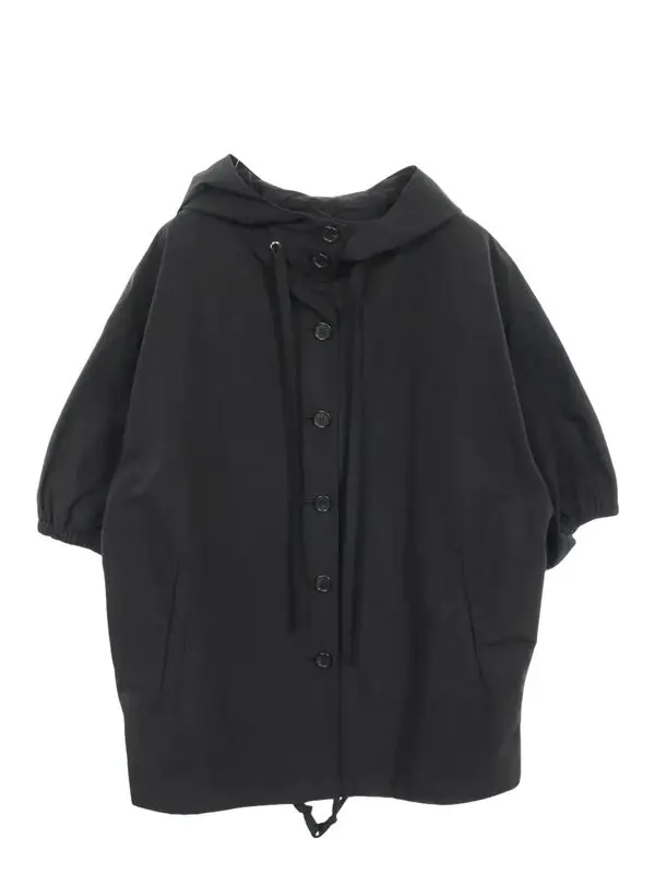 Prada Hooded Drawstring Coat - Black