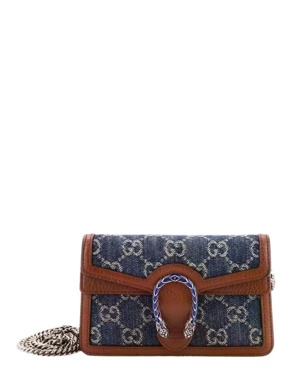 Gucci Dionysus Gg Denim Super Mini Crossbody Bag - Blue