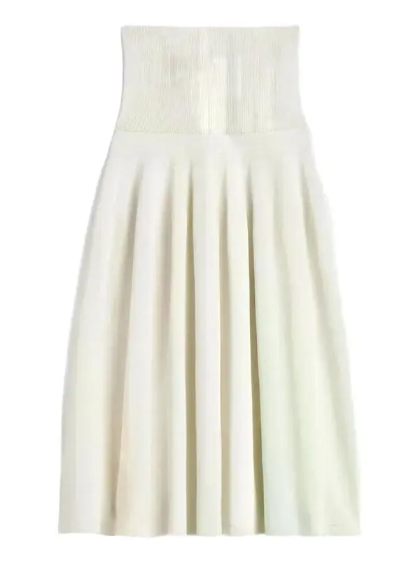 TOTEME Ribbed Waist A-line Skirt - Neutrals