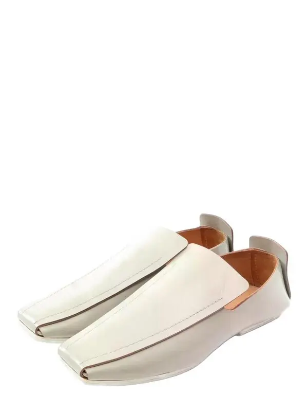 JIL SANDER Square-toe Leather Loafers - Grey