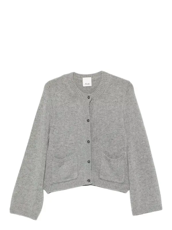 ALLUDE Patch-pocket Cardigan - Grey