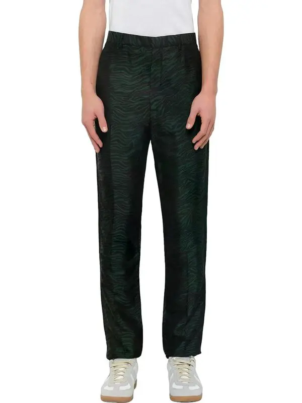 LANVIN Zebra-jacquard Trousers - Black