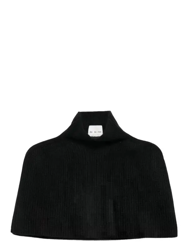 SA SU PHI Ribbed-knit Cashmere Dickey - Black