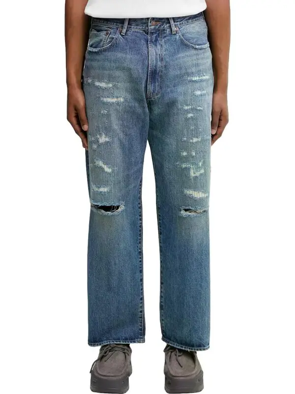 BEAMS Distressed Effect Jeans - Blue