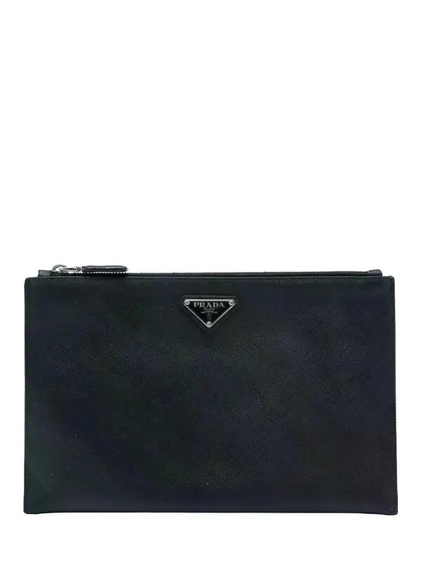 Prada Saffiano Clutch Bag - Black