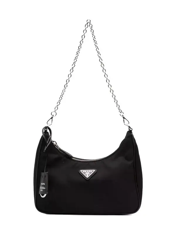 Prada Re Nylon Re Edition 2005 Satchel With Saffiano Trim - Black