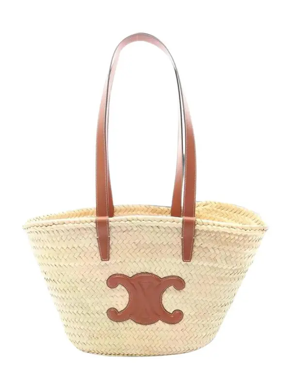 Celine Classic Panier Woven Shoulder Bag - Neutrals