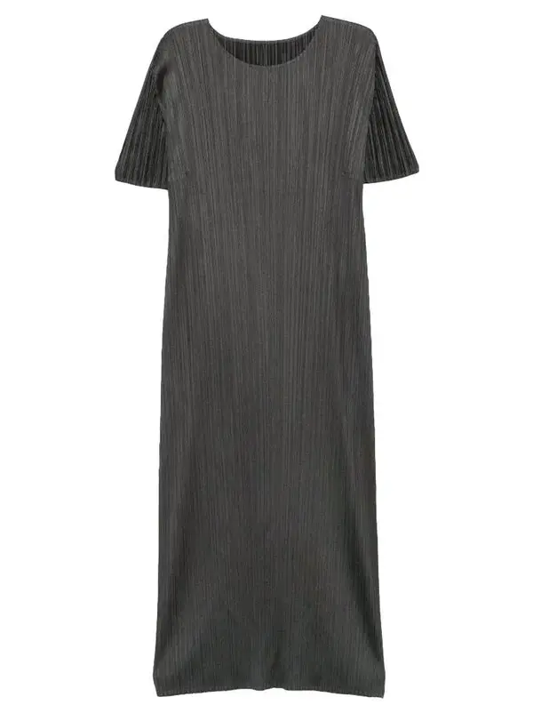 Issey Miyake Short-sleeve Midi Dress - Grey