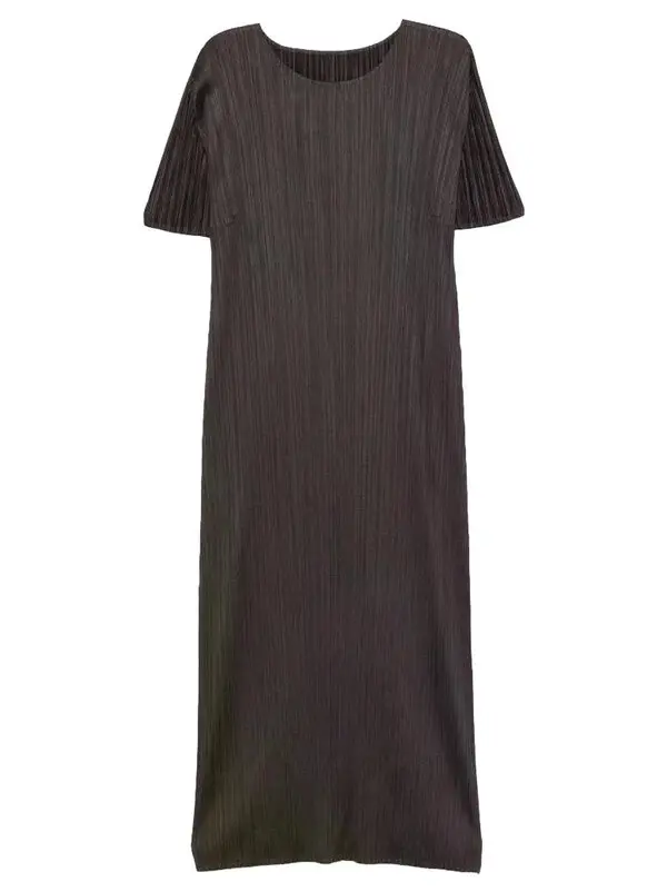 Issey Miyake Short-sleeve Midi Dress - Grey