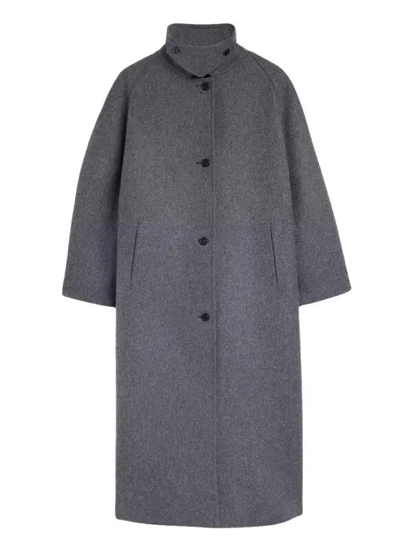 JIL SANDER Double Compact Wool Coat - Grey