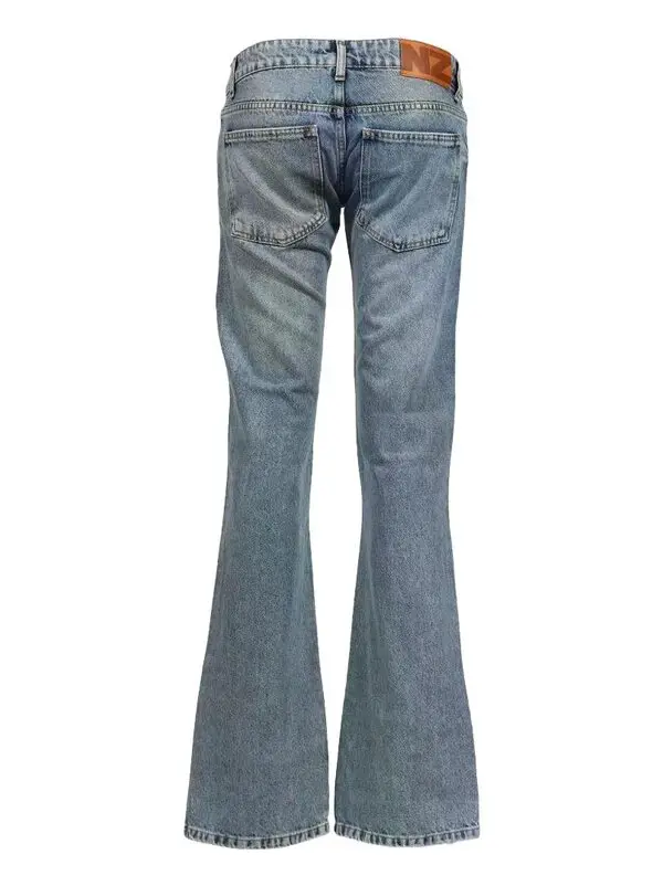 Natasha Zinko Treated Flared Jeans - Blue