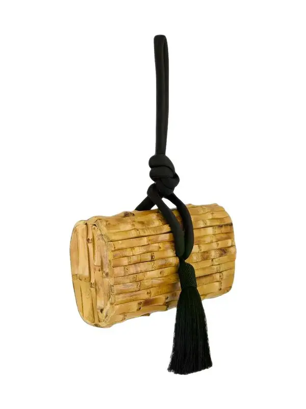 Glorinha Paranagua Tanit Bamboo Clutch Bag - Neutrals