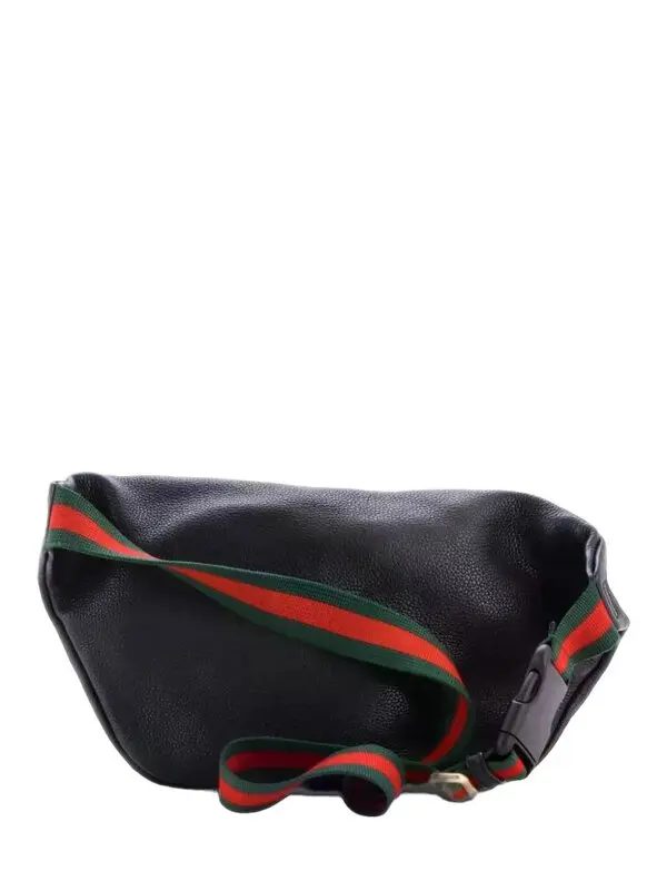 Gucci Logo Printed Leather Belt Bag - Black