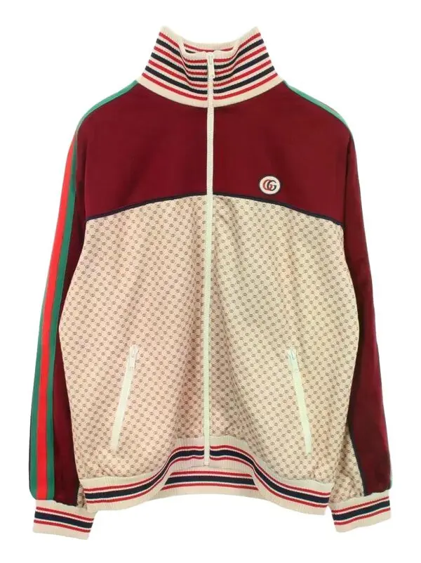 Gucci Technical Jersey Jacket With Interlocking G Print - Neutrals