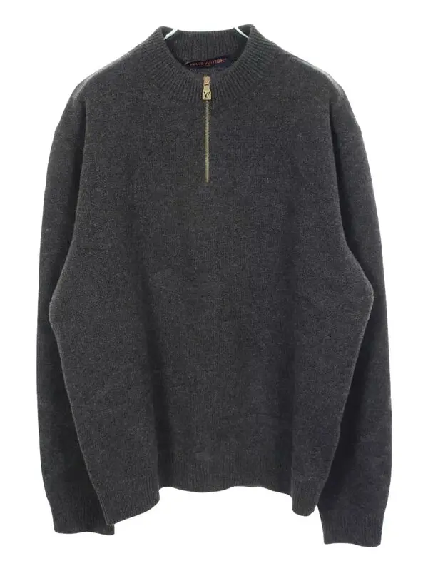 LOUIS VUITTON Monogram Half-zip Sweater - Grey