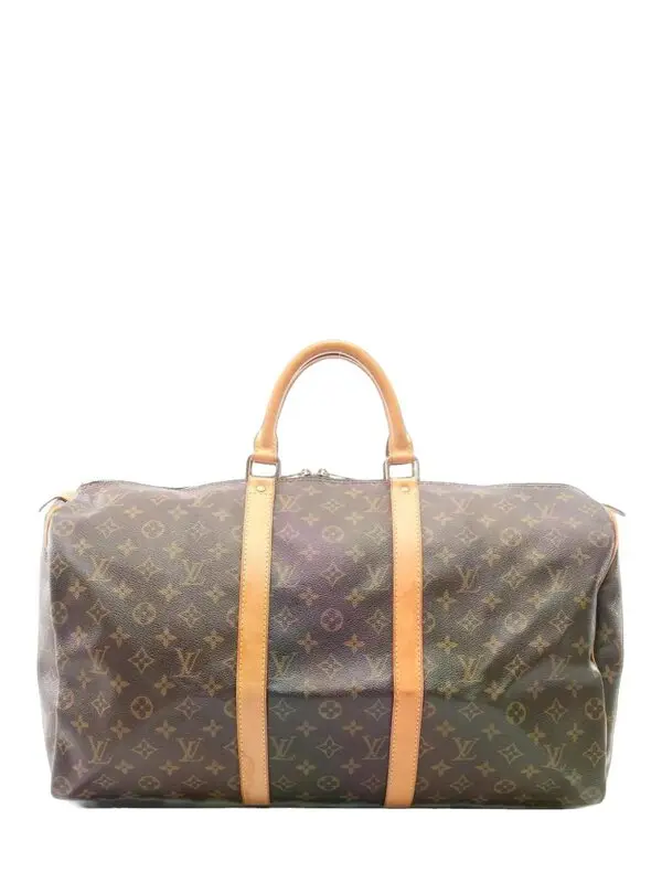 LOUIS VUITTON Monogram Keepall 50 Travel Bag - Brown