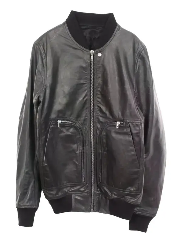 Rick Owens Bauhaus Flight Leather Jacket - Black