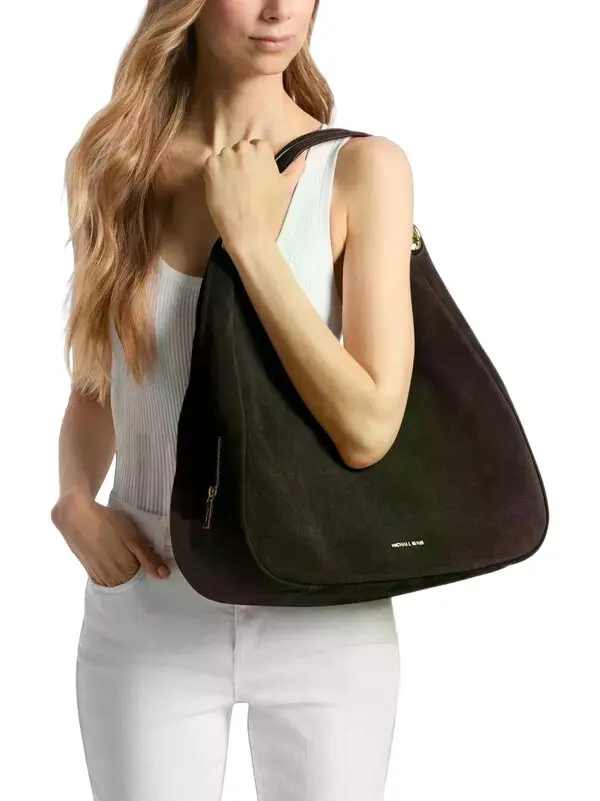 Michael Kors Ellie Large Suede Shoulder Bag - Brown