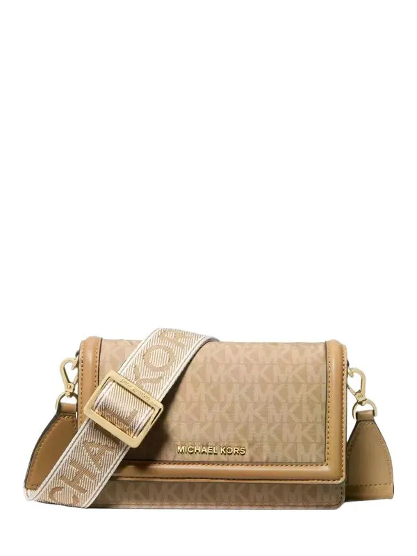 Michael Kors Monogram Print Logo Strap Crossbody Bag - Neutrals