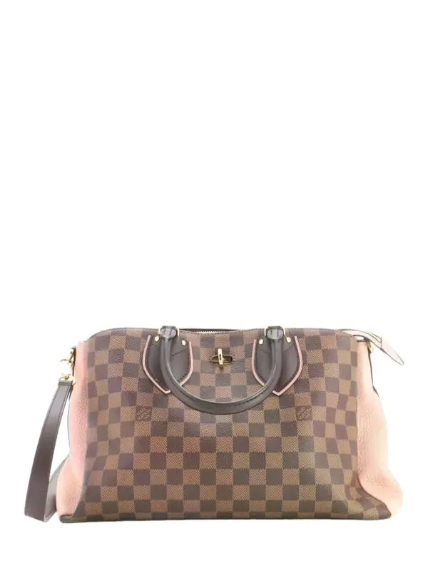 LOUIS VUITTON Normandy Satchel In Damier Leather - Pink
