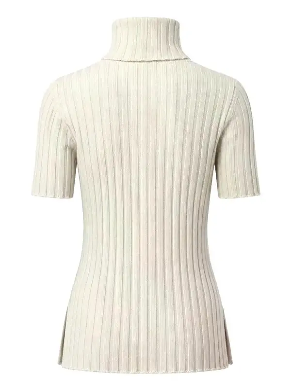 Liviana Conti Ribbed-knit Roll-neck Short-sleeve Sweater - White