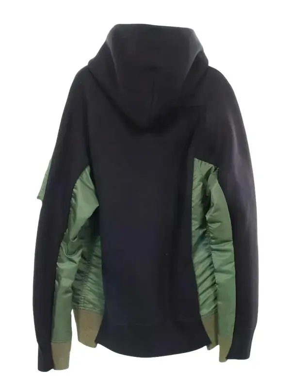 Sacai Zip-up Hoodie With Color-block Paneling - Blue