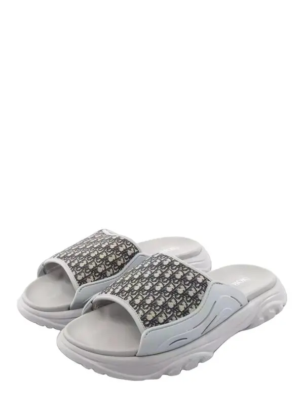 Dior Oblique Slide Sandals - Grey