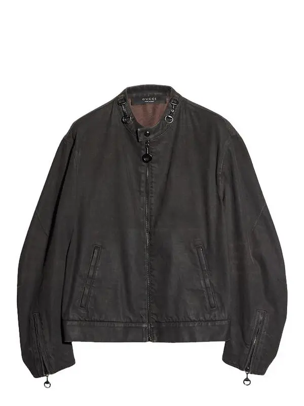 Gucci Cotton Viscose Denim Jacket With Horsebit Detail - Brown