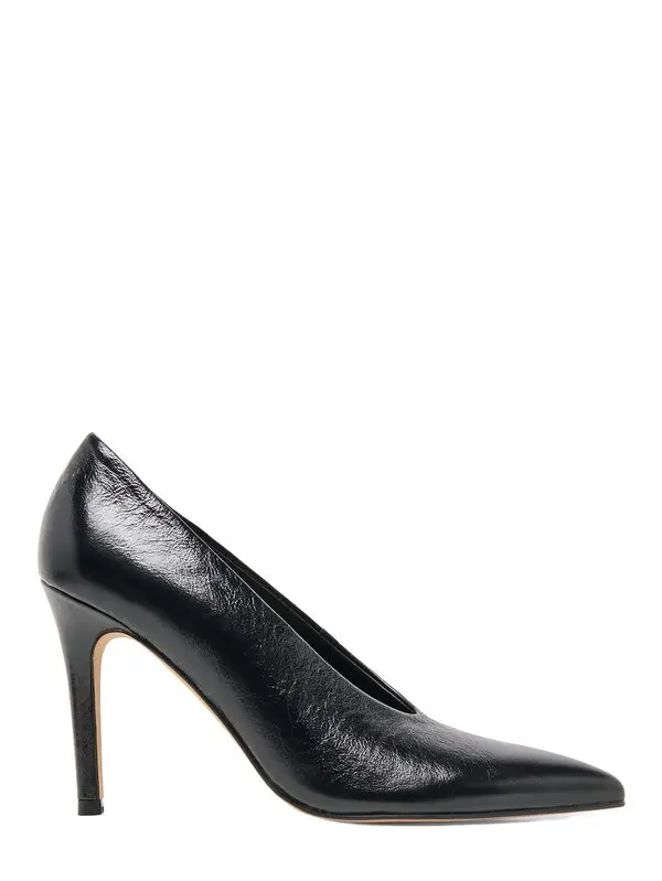 DOLCEVITA Emani Pointed Toe Stiletto Heels - Black Leather