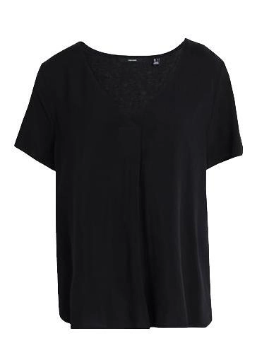 Vero Moda V-neck Short Sleeve Top - Black