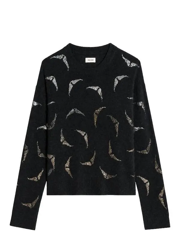 Zadig&Voltaire Markuz Diamanté Wings Sweater - Black