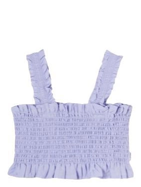 MOLO Rolfia Ruched Cotton Top - Blue