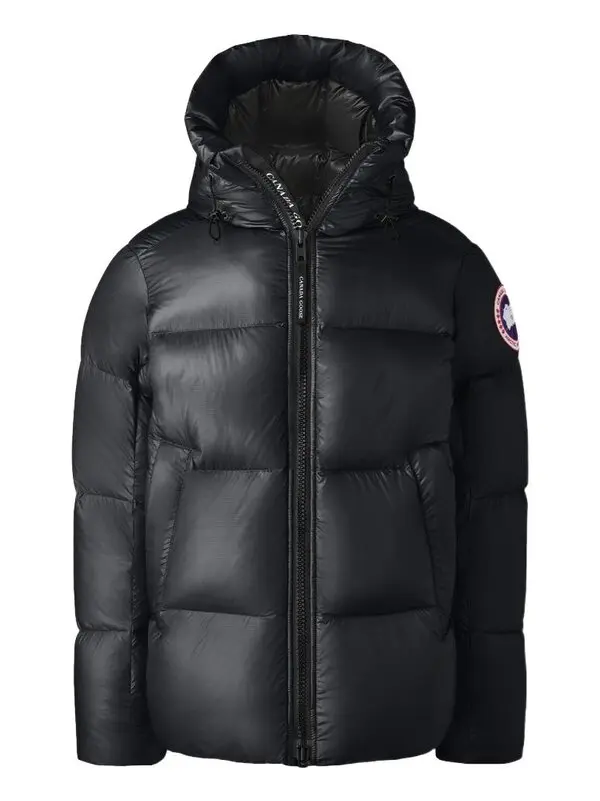 Canada Goose Logo Long-sleeved Down Jacket - Black