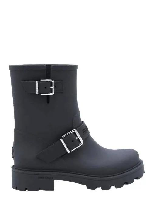JIMMY CHOO Logo Ankle Boots - Black