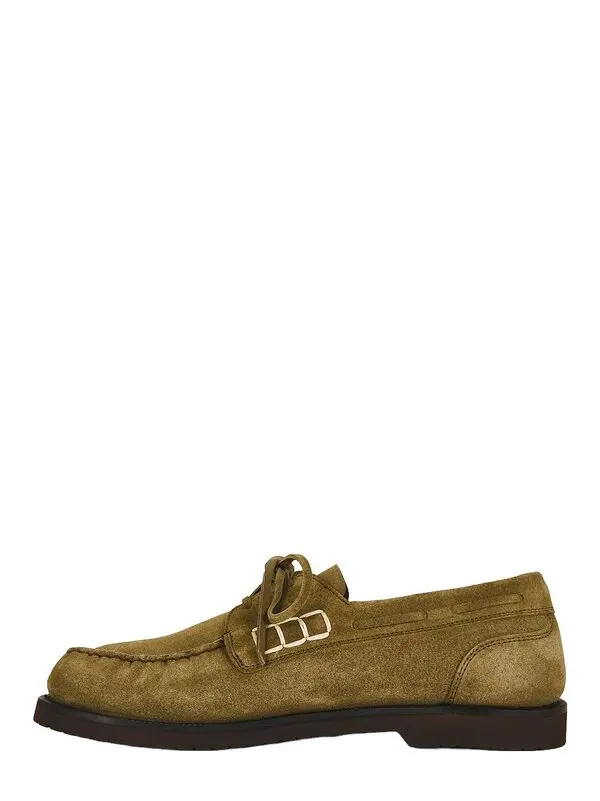 JW Anderson Suede Boat Shoes - Olive