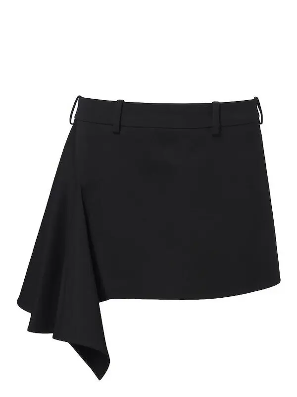 Givenchy Draped Wool Miniskirt - Black